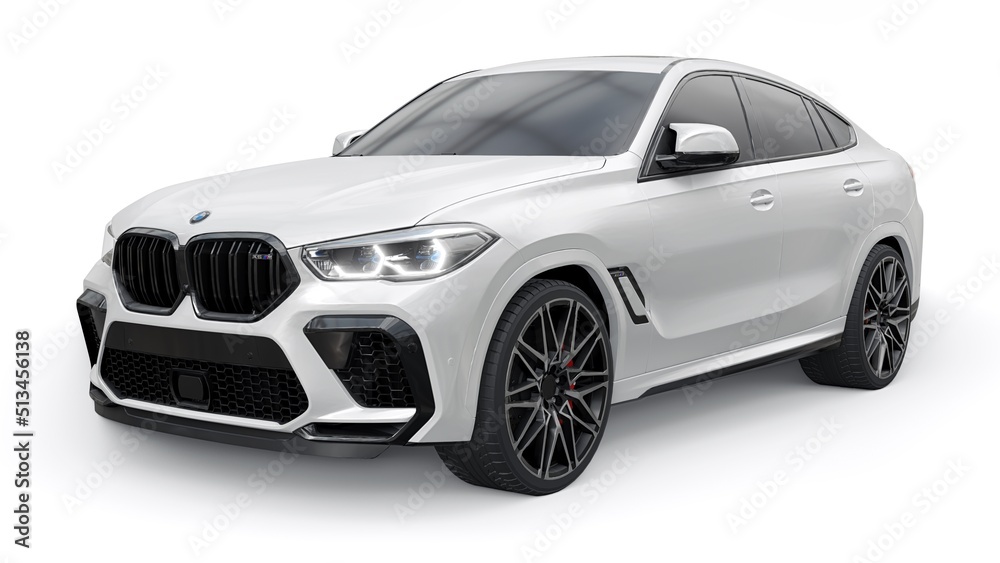 Berlin. Germany. June 10, 2022. White BMW X6M Competition III 2020 F96 ...