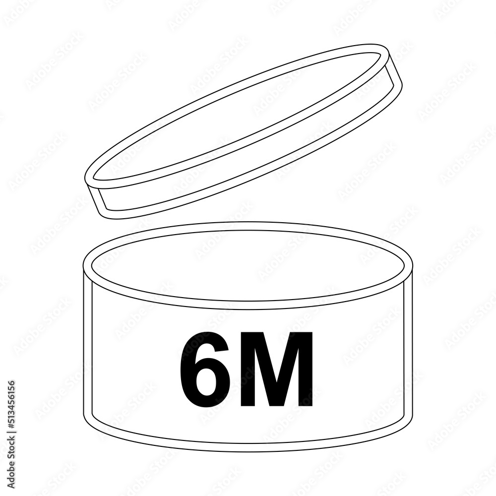 6m period after opening pao icon sign flat style design vector ...