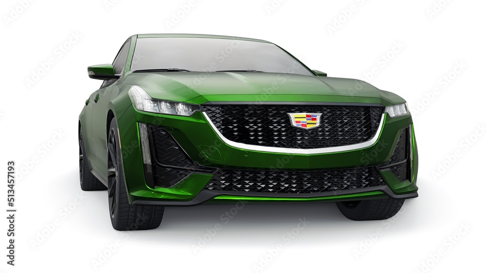 Chicago. USA. June 7, 2022. Cadillac CT5 2020 green premium American ...