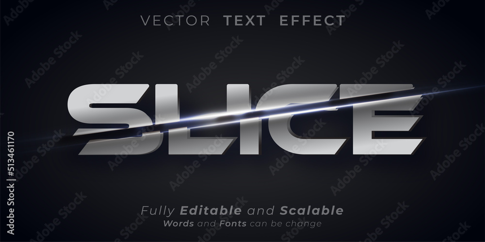 Editable text effect style slice concept Stock Vector | Adobe Stock