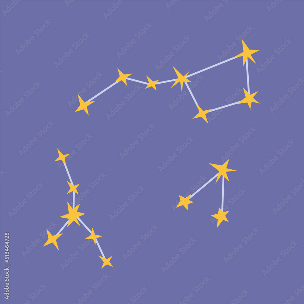 Constellations, cartoon style. Trendy modern vector illustration, hand ...