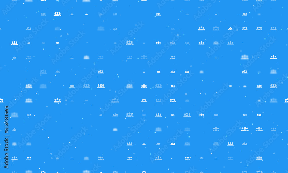 Seamless background pattern of evenly spaced white people symbols of ...