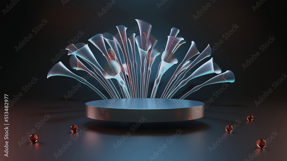 3D rendering flower neon lights background design Stock Illustration ...