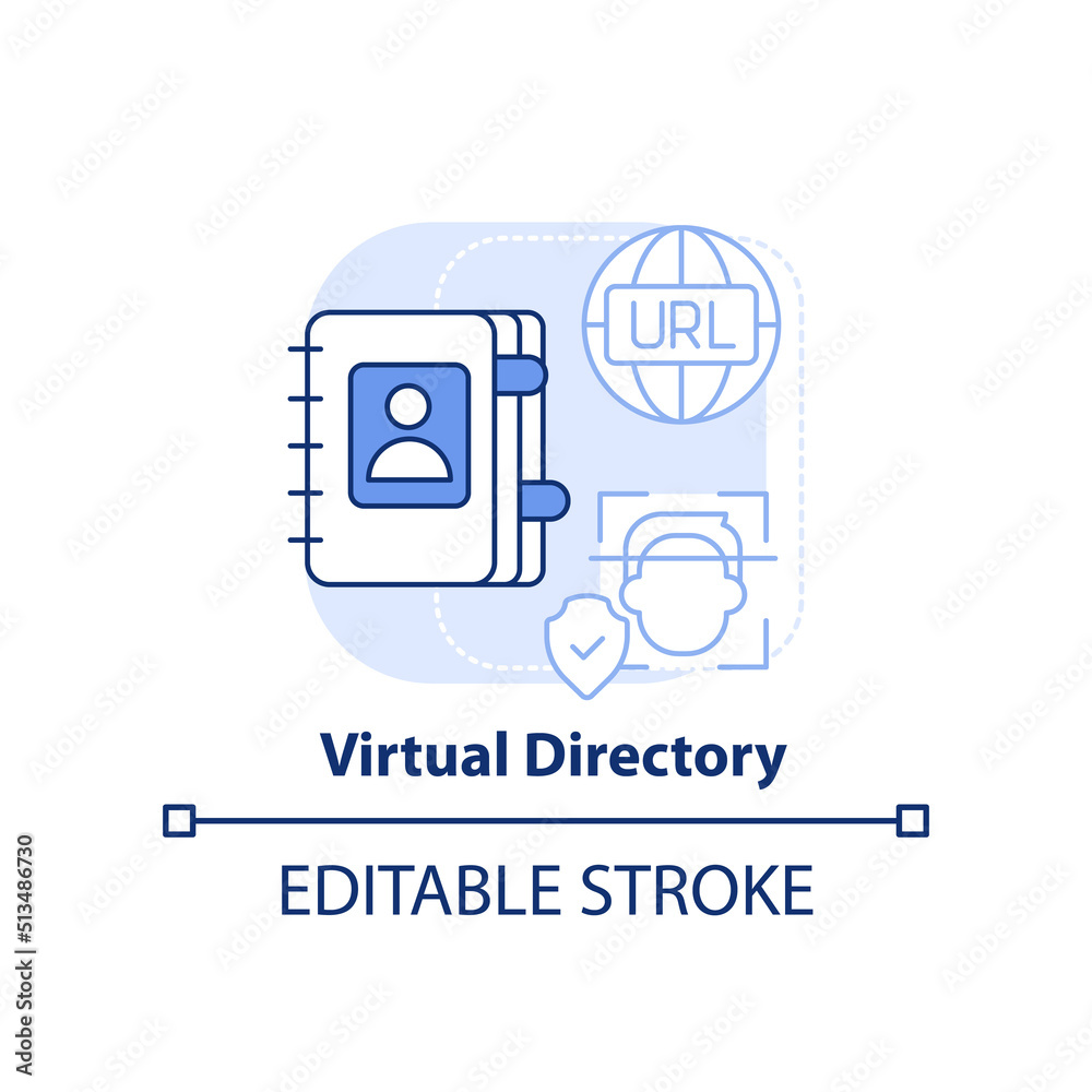 Virtual directory light blue concept icon. Directory service abstract ...