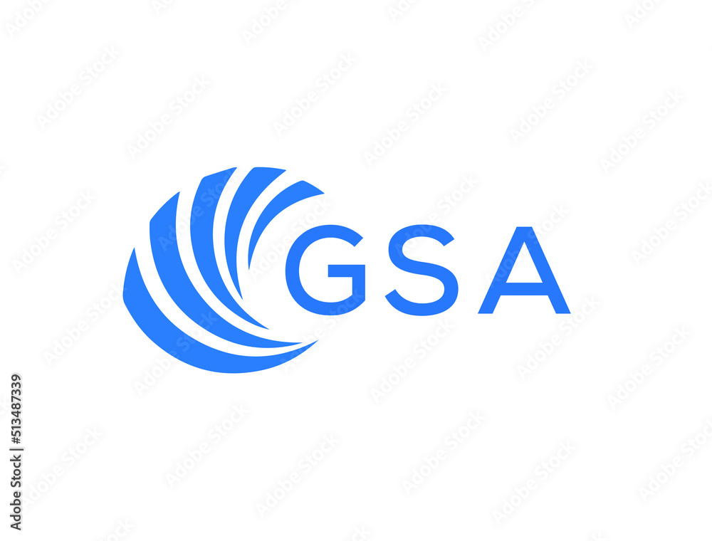 GSA Flat accounting logo design on white background. GSA creative ...