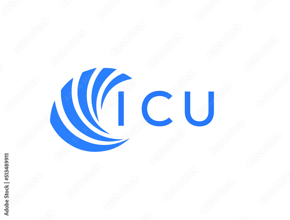ICU Flat accounting logo design on white background. ICU creative ...