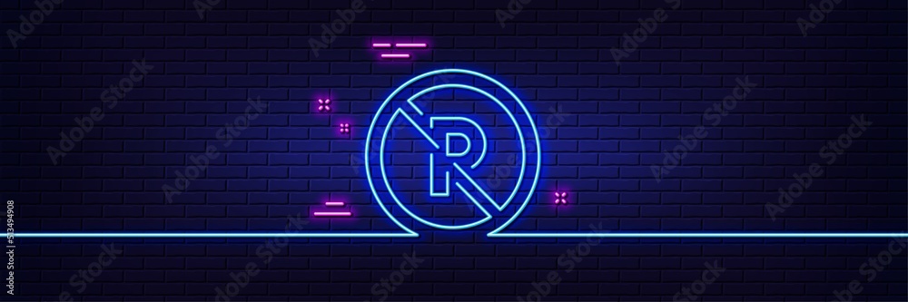 Vetor de Neon light glow effect. No parking line icon. Car park not ...