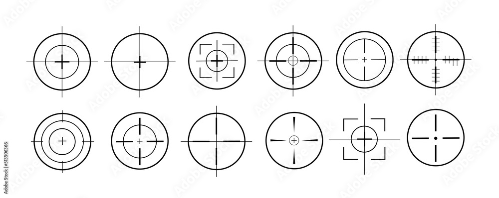 The optical sight of the weapon. Cross icon design for the game. The ...