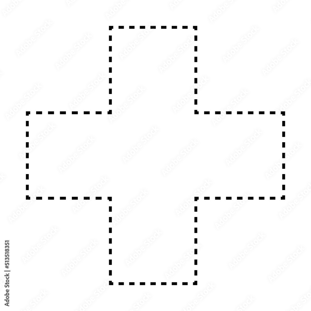 Cross Shape Dashed Symbol Vector Icon For Creative Graphic Design Ui Element In A Pictogram