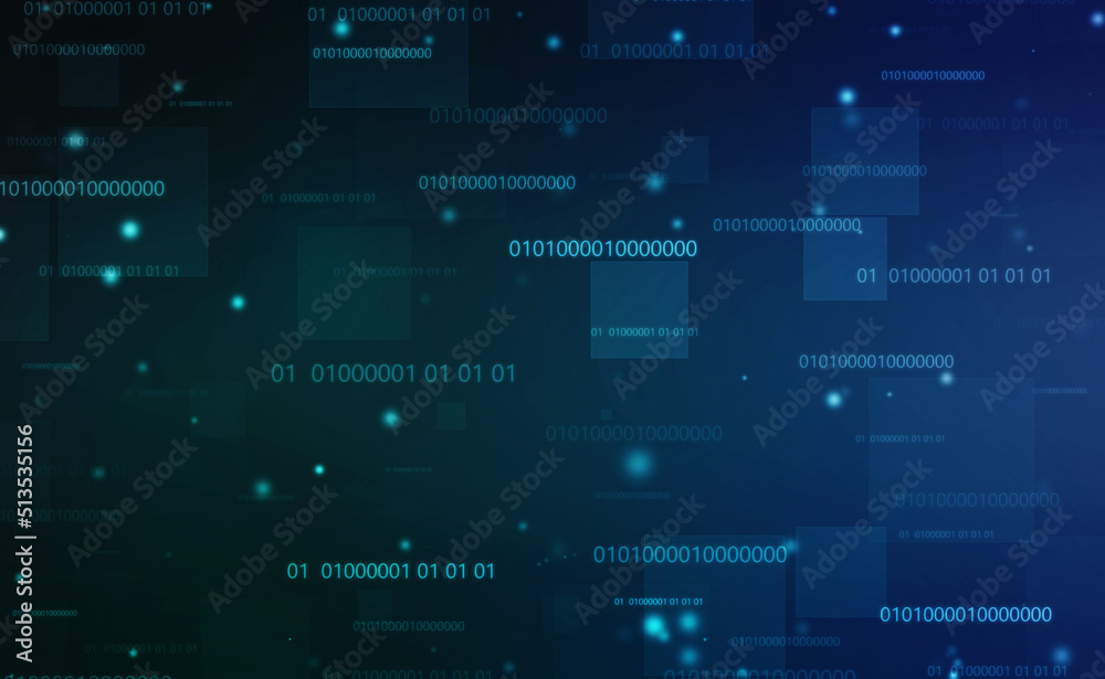 Binary Code Background, Digital Abstract technology background, flowing ...