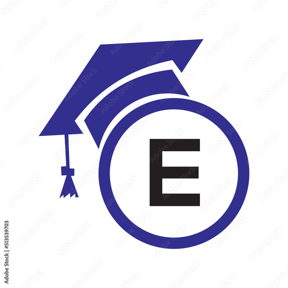 Online education E logo template. Distance learning vector design ...