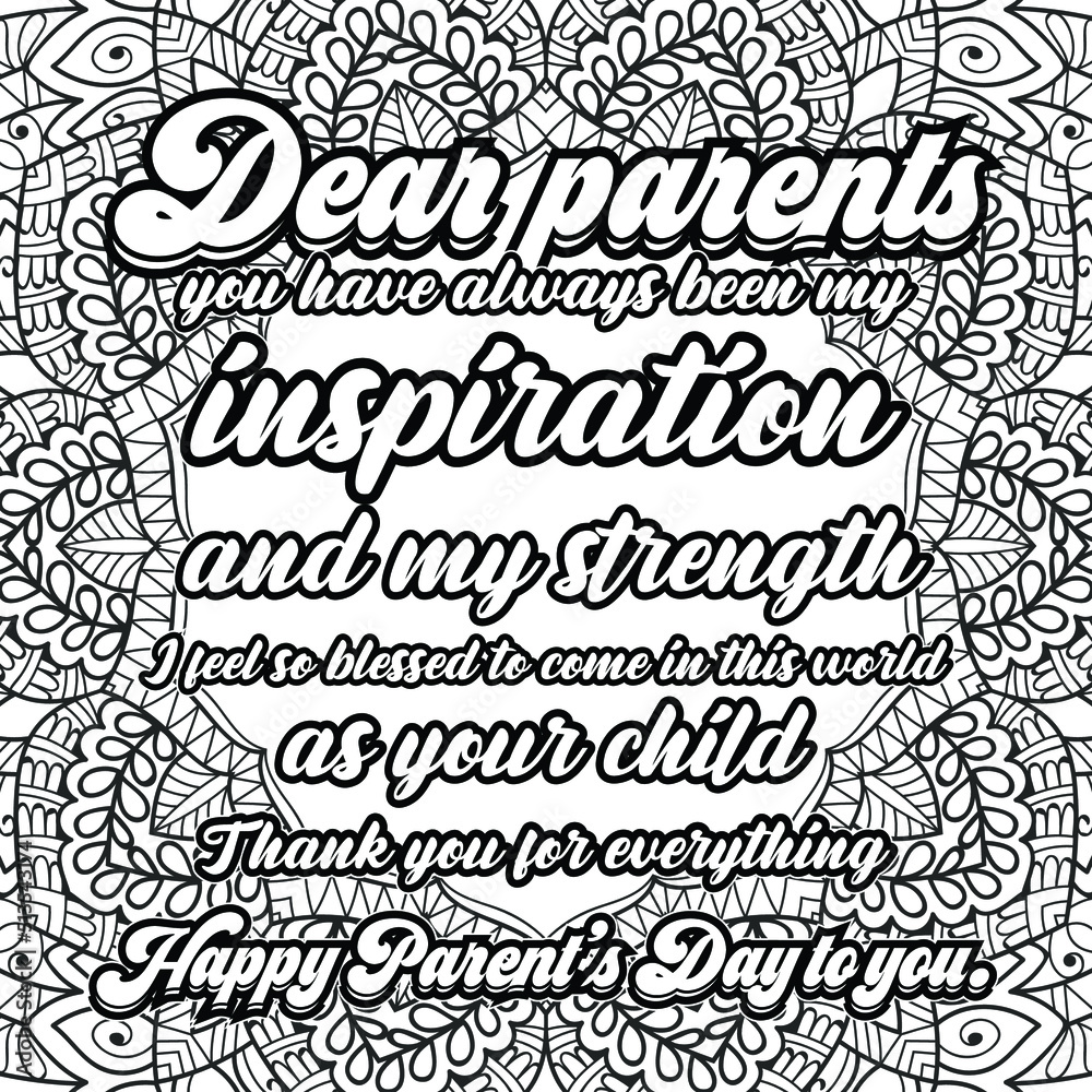 parents day quotes coloring page design. inspirational coloring pages ...