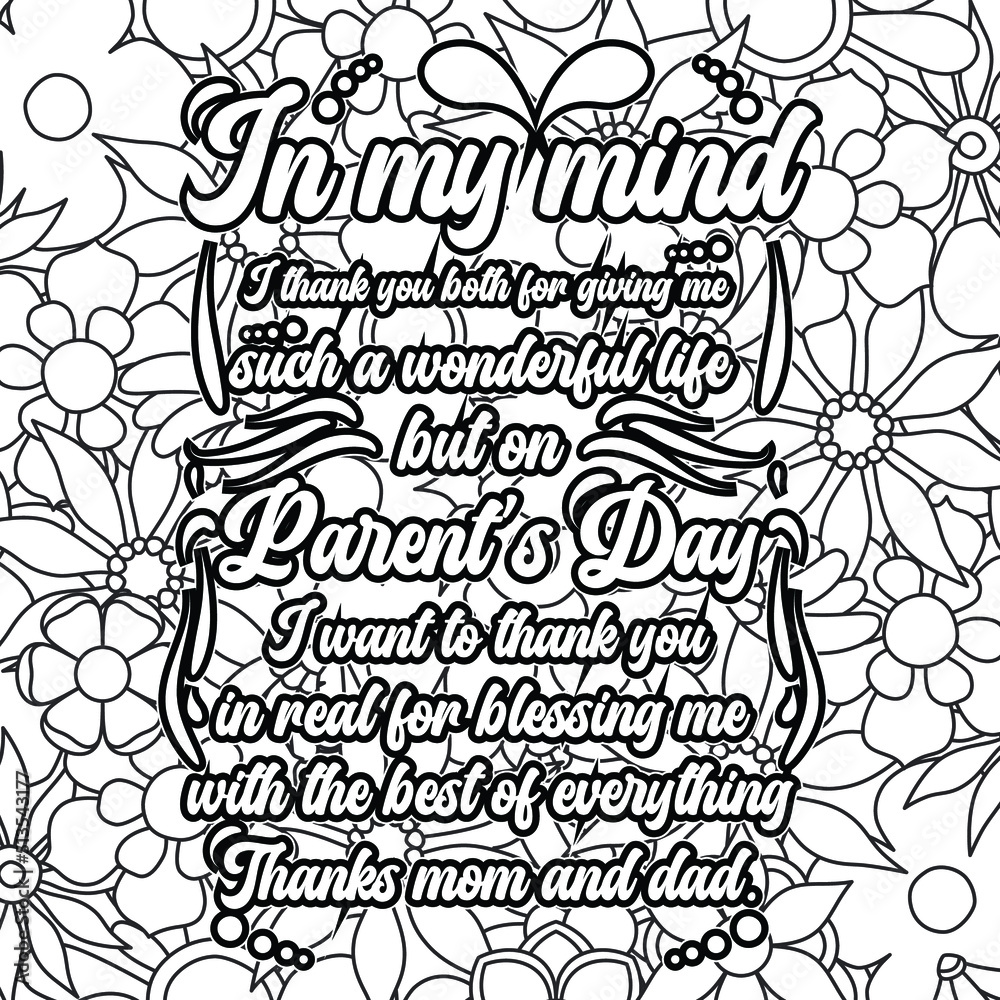 parents day quotes coloring page design. inspirational coloring pages ...