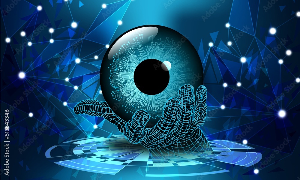 Technology binary eye. electronic eye futuristic technology background ...