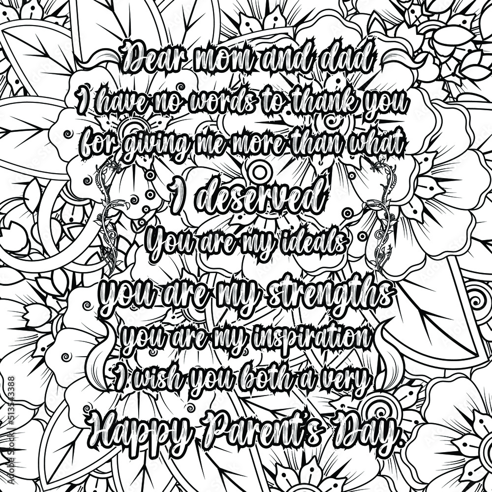 parents day quotes coloring page design. inspirational coloring pages ...