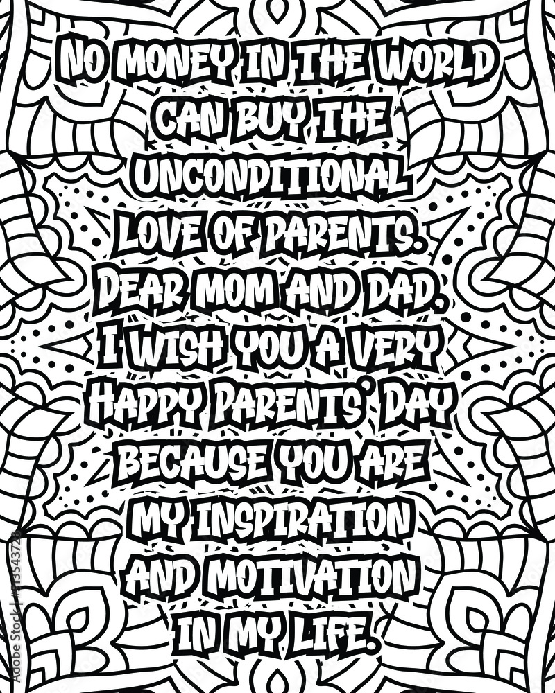 parents day quotes coloring page design. inspirational coloring pages ...