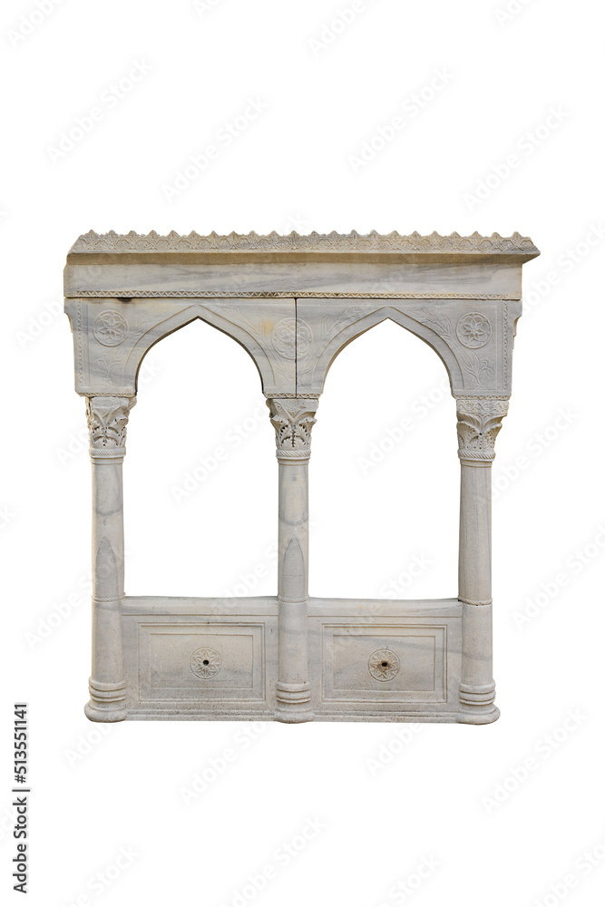 Elements of architecture of buildings, ancient arches, columns, windows ...