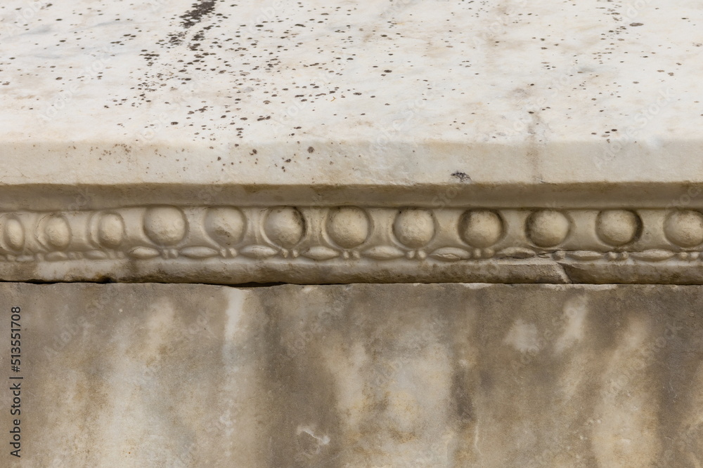 Elements of architectural decorations of buildings, old plaster ...