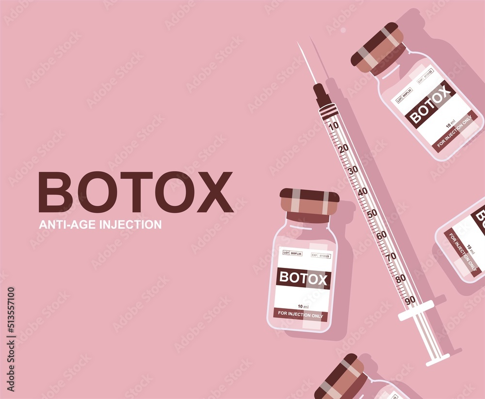Vetor de Botox illustration concept. Botulinum toxin anti aging ...