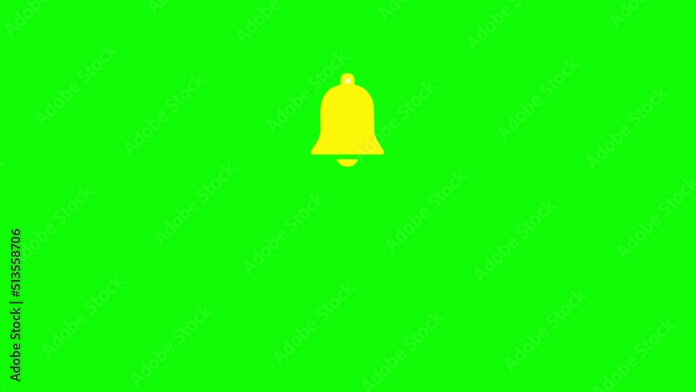 Bell notification icon with green screen. Green screen template of ...