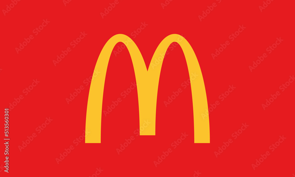 Big logo McDonalds.McDonalds vector icon. Editorial illustration. Stock ...
