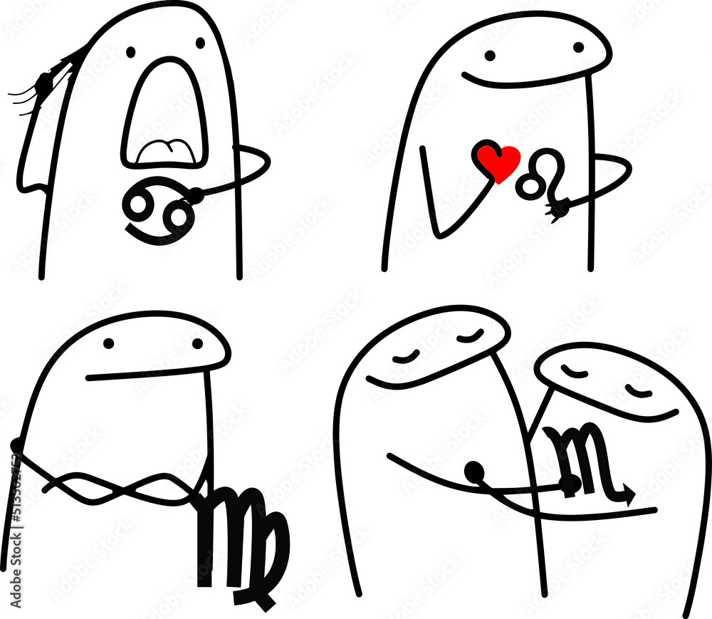 Meme internet: flork pack Zodiac horoscope signs: Cancer, Leo, Virgo ...