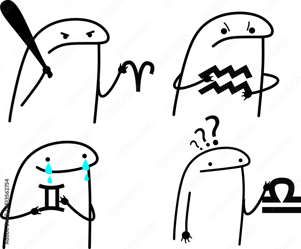 Meme internet: flork pack Zodiac horoscope signs: Aries, Aquarius ...