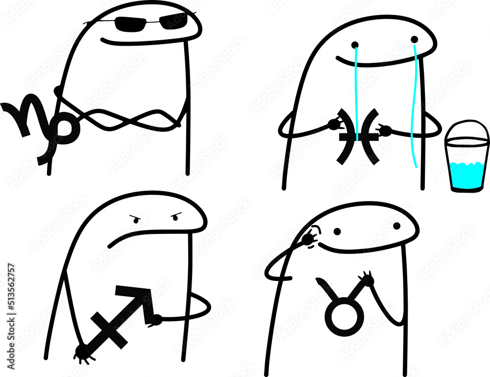 Meme internet: flork pack Zodiac horoscope signs: Capricorn, Pisces ...