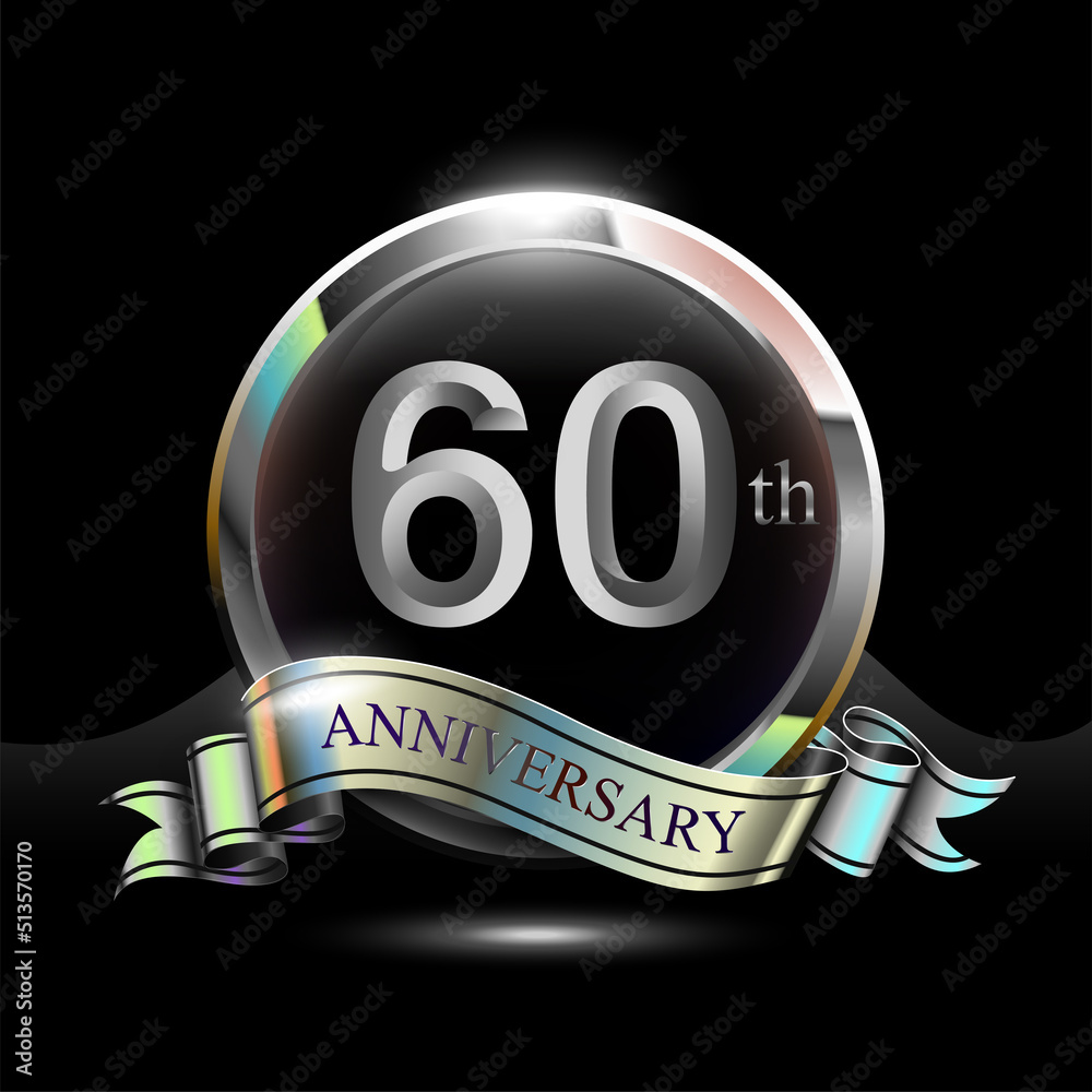 60th silver anniversary logo Stock Vector | Adobe Stock