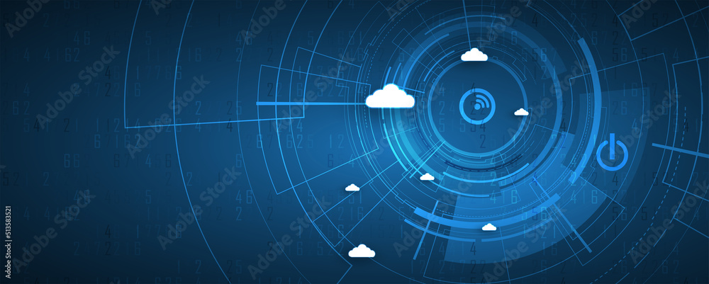 Cloud technology. Integrated digital web concept background Stock ...