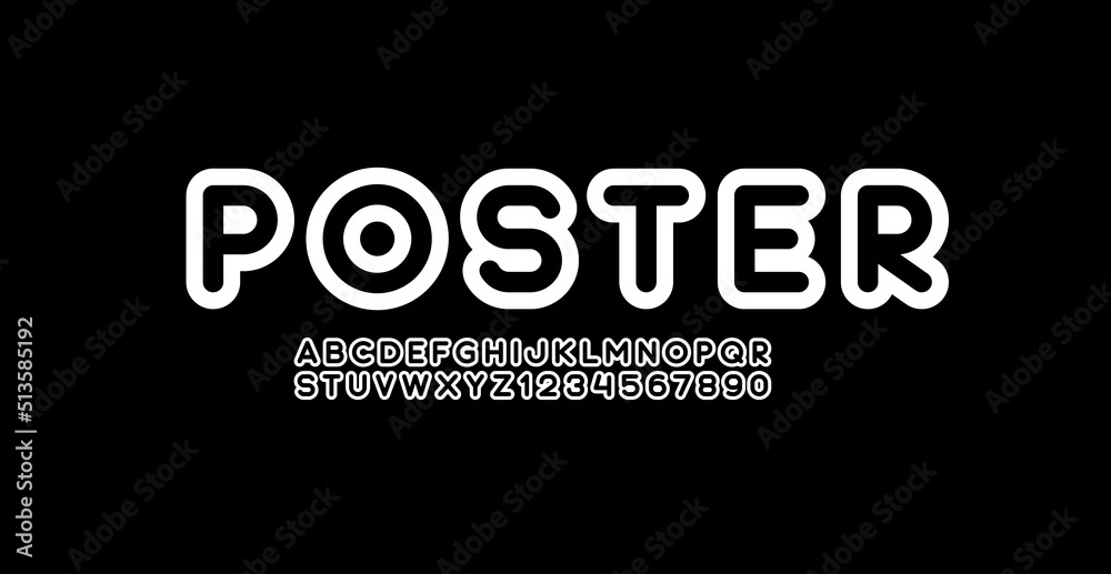 Round font, bold alphabet, modern letters and numbers Stock Vector ...
