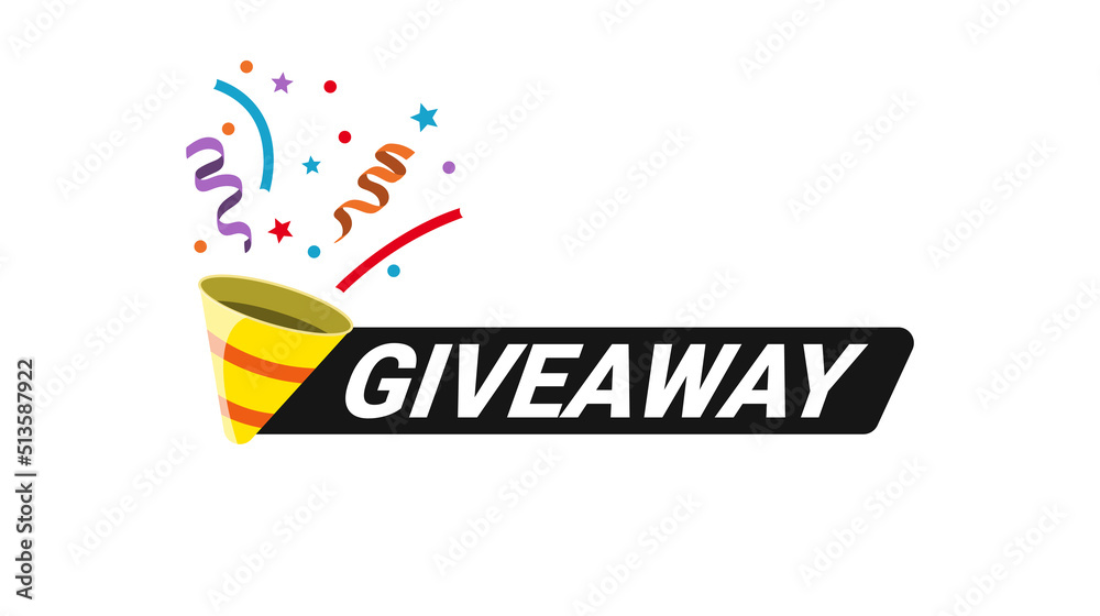 Giveaway template for social media post, with confetti. Vector ...