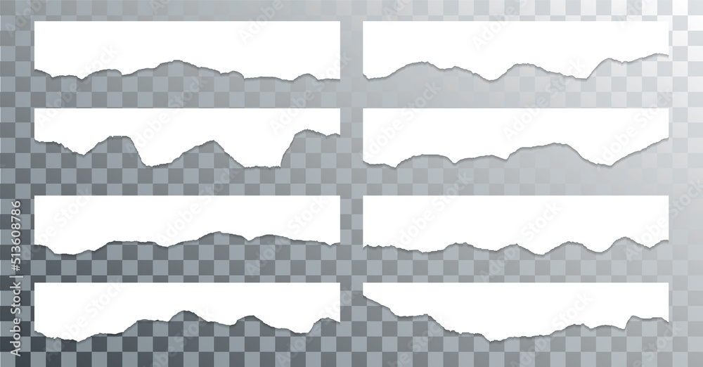 Torn edges of paper, craft design elements vector collection. Ripped ...