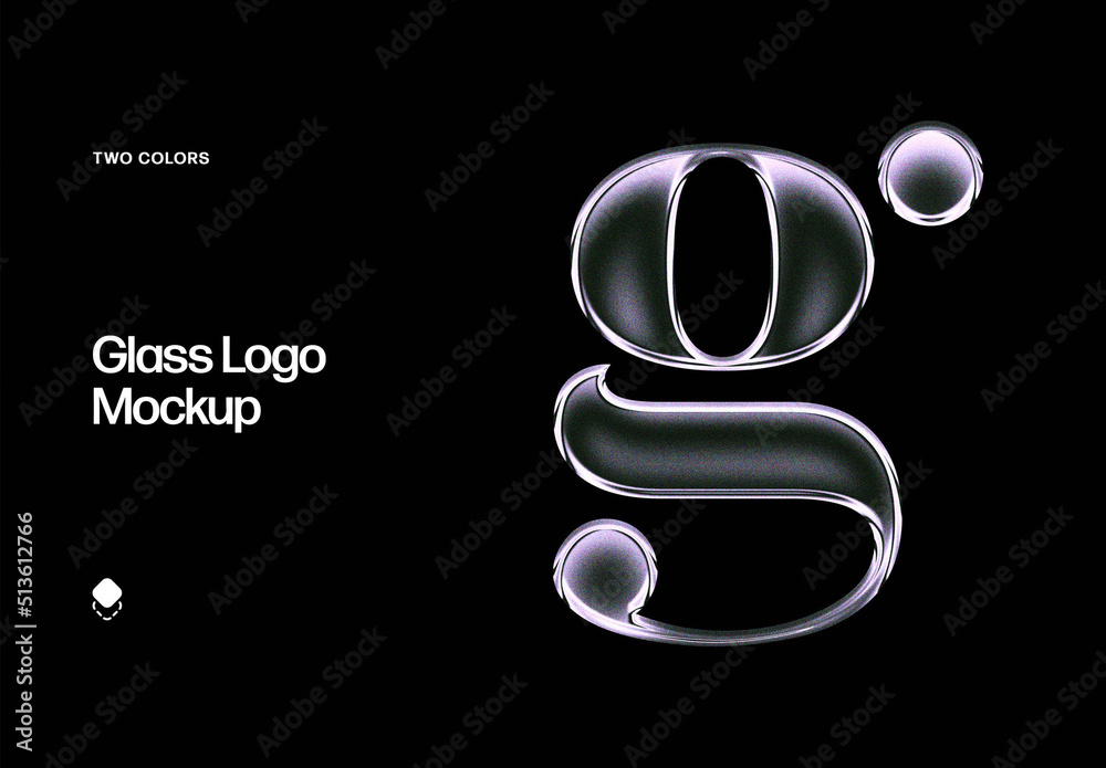 Chrome Glass Effect Logo Mockup Stock Template | Adobe Stock