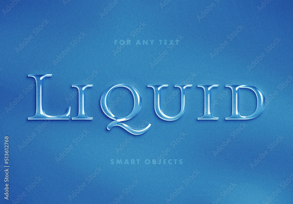 Realistic 3D Liquid Text Effect Mockup Stock Template | Adobe Stock