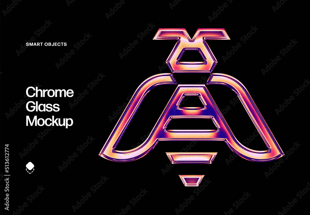 3D Gradient Chrome Logo Mockup Stock Template | Adobe Stock