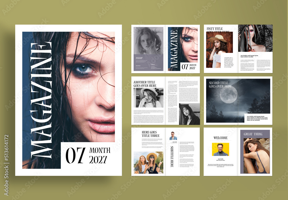 Magazine Layout Stock Template | Adobe Stock