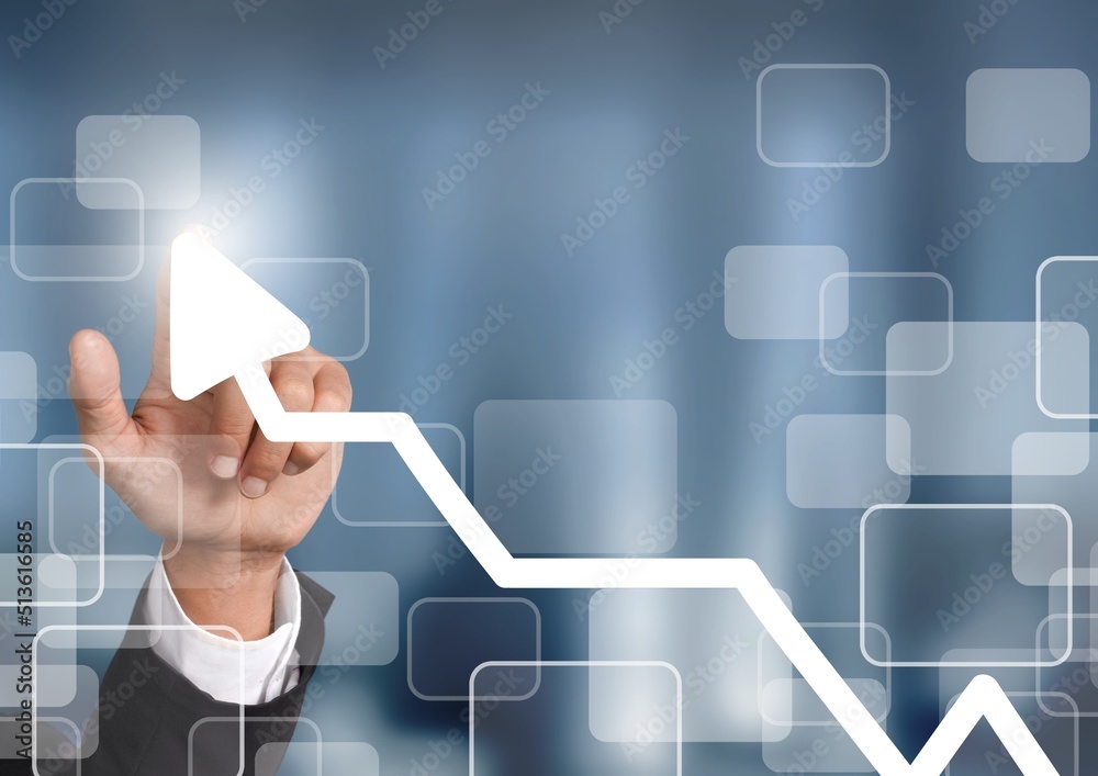 Targeting the business concept, Businessman touching business target on ...