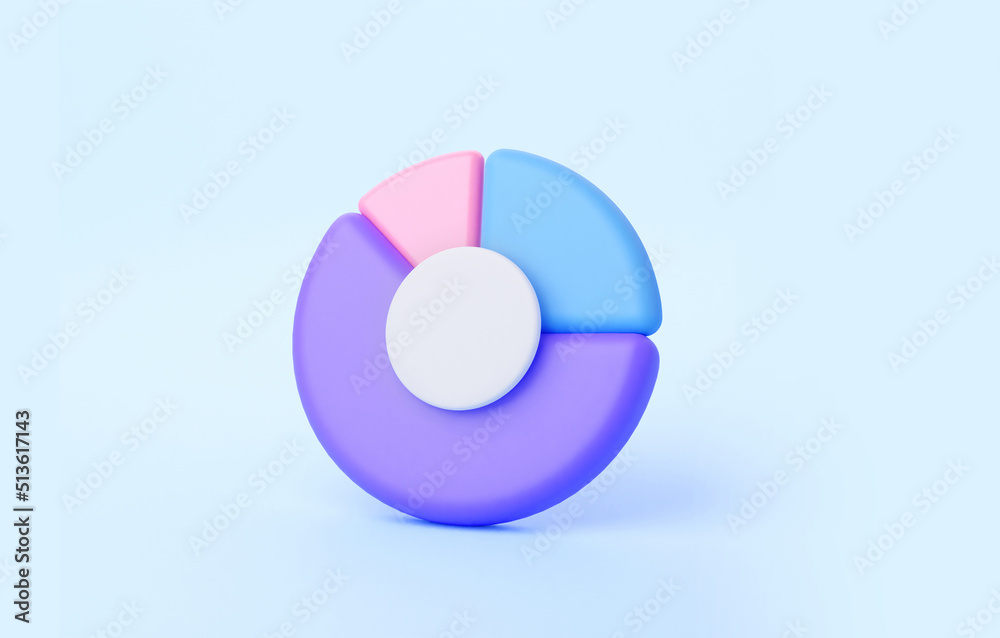Purple 3d pie chart with round empty space for your number. 3d ...