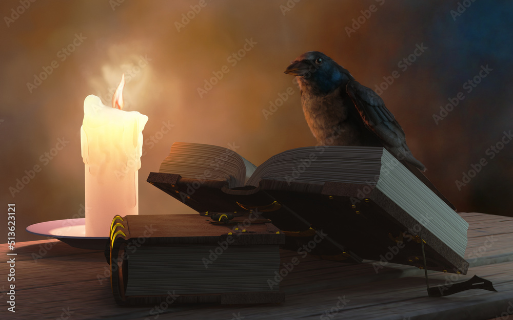 A Seraph flies just above a rock before the cloud filled heavens. It ...