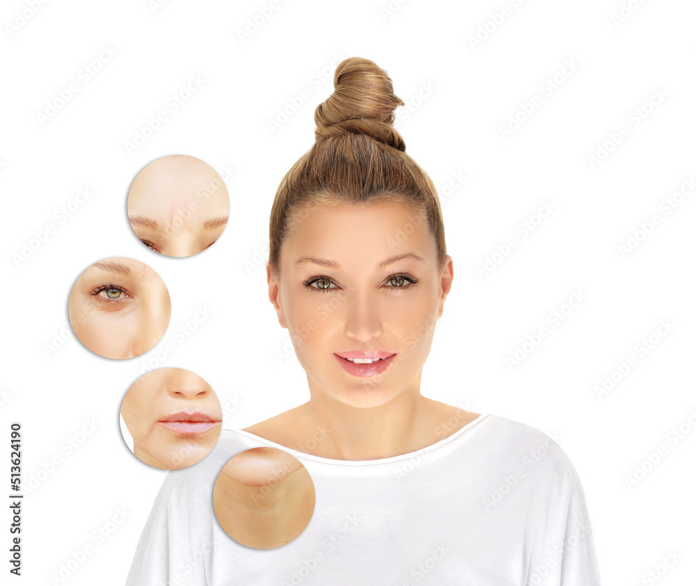 Foto de Ageing skin ,internal and external causes of skin aging, signs ...