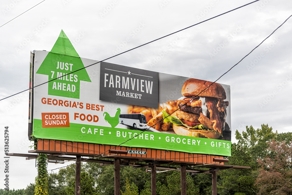 Madison, USA - October 5, 2021: Madison, Georgia local Farmview market ...