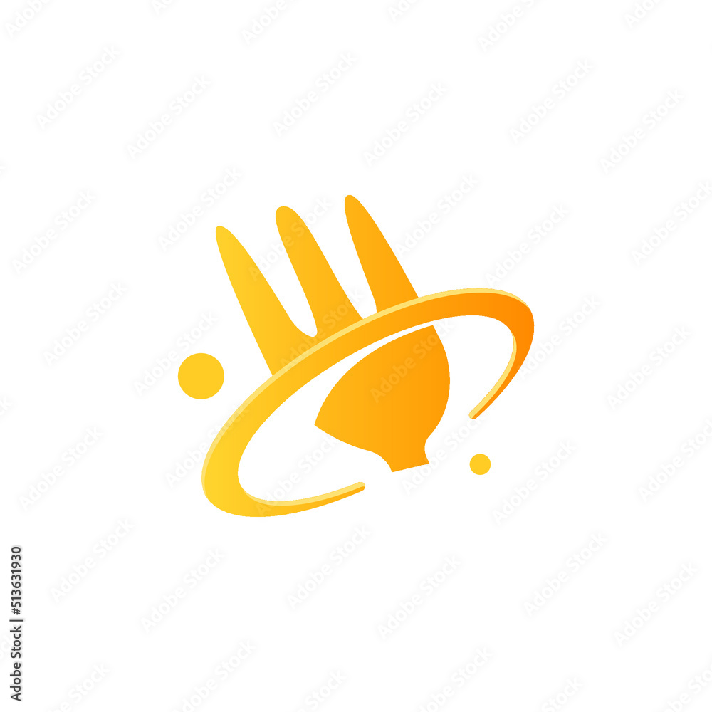 Fork Planet Food vector logo design | pixel Fork Planet logo | mobile ...