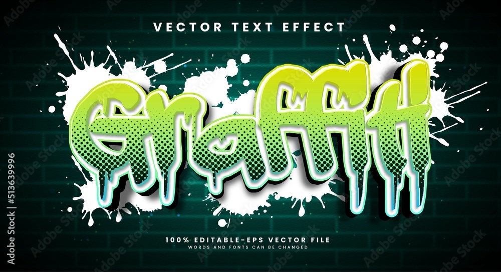 Graffiti editable vector text effect with street art concept Stock ...