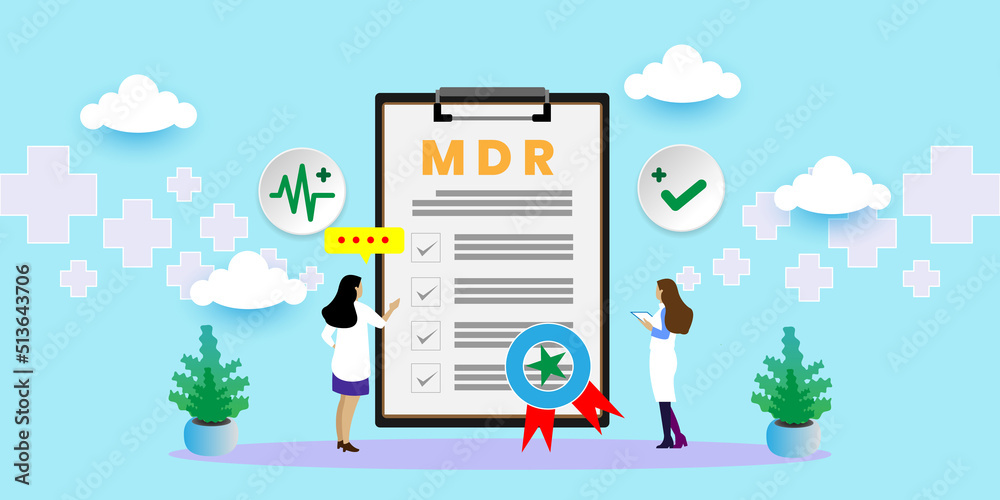 MDR - Medical Device Regulation Concept With icons. Cartoon Vector ...