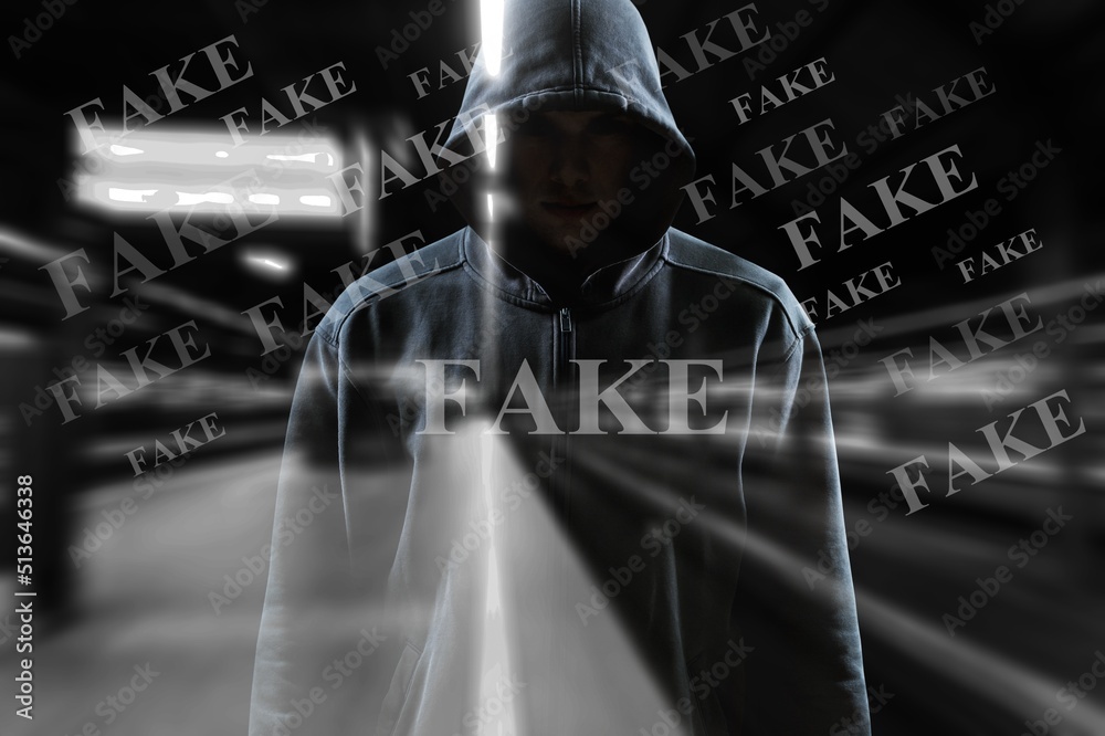 Hacker, propagandist launches fake news. Information war, hybrid war ...