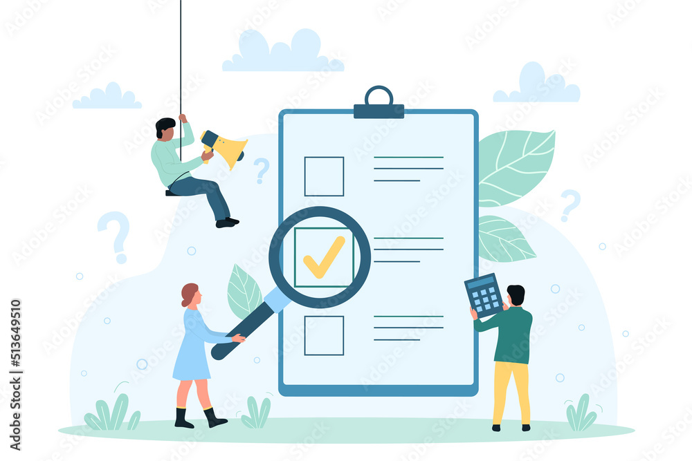 Online survey, test form with checklist and result vector illustration ... Online survey, test form with checklist and result vector illustration ...