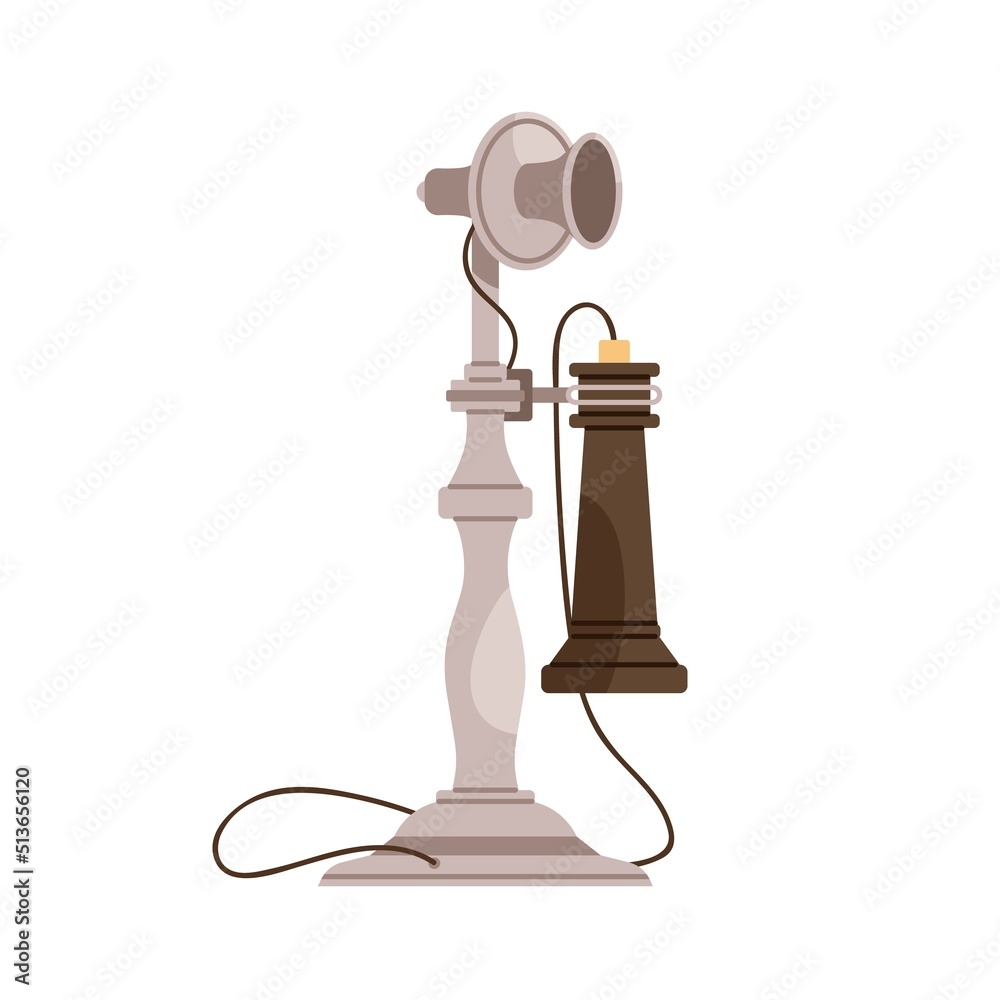 Vintage candlestick telephone, upright desk set, stand with hanging ...