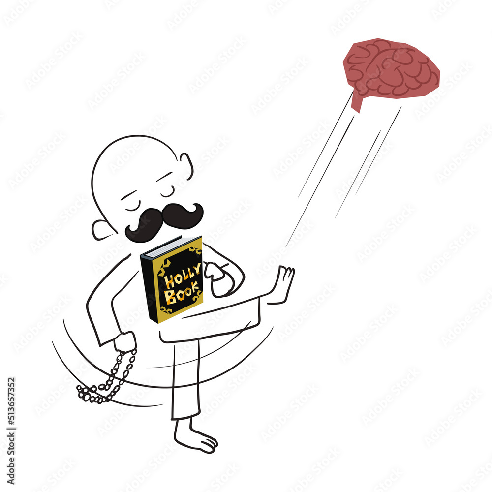 Brainless holly man cartoon Stock Vector | Adobe Stock