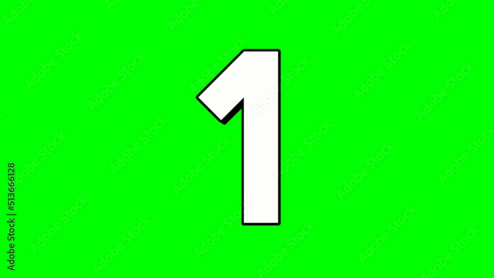 Animation cartoon number 1 one green screen background 4k. Stock ビデオ ...